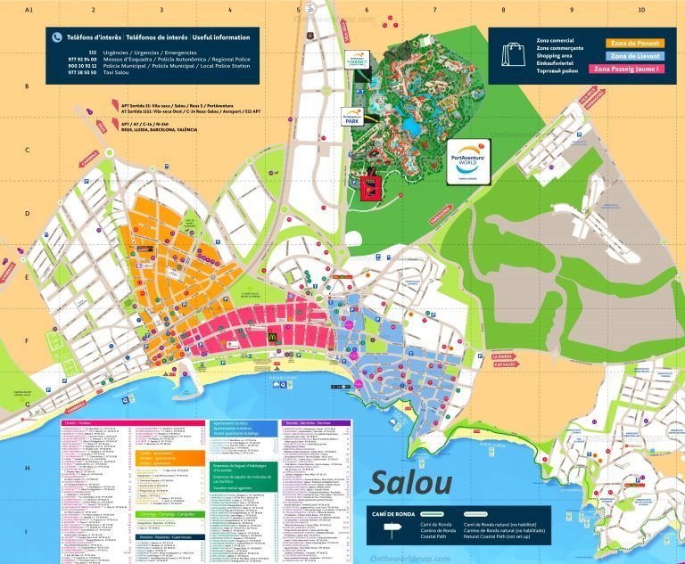 Mapas Salou 2025: Todos los mapas de interés